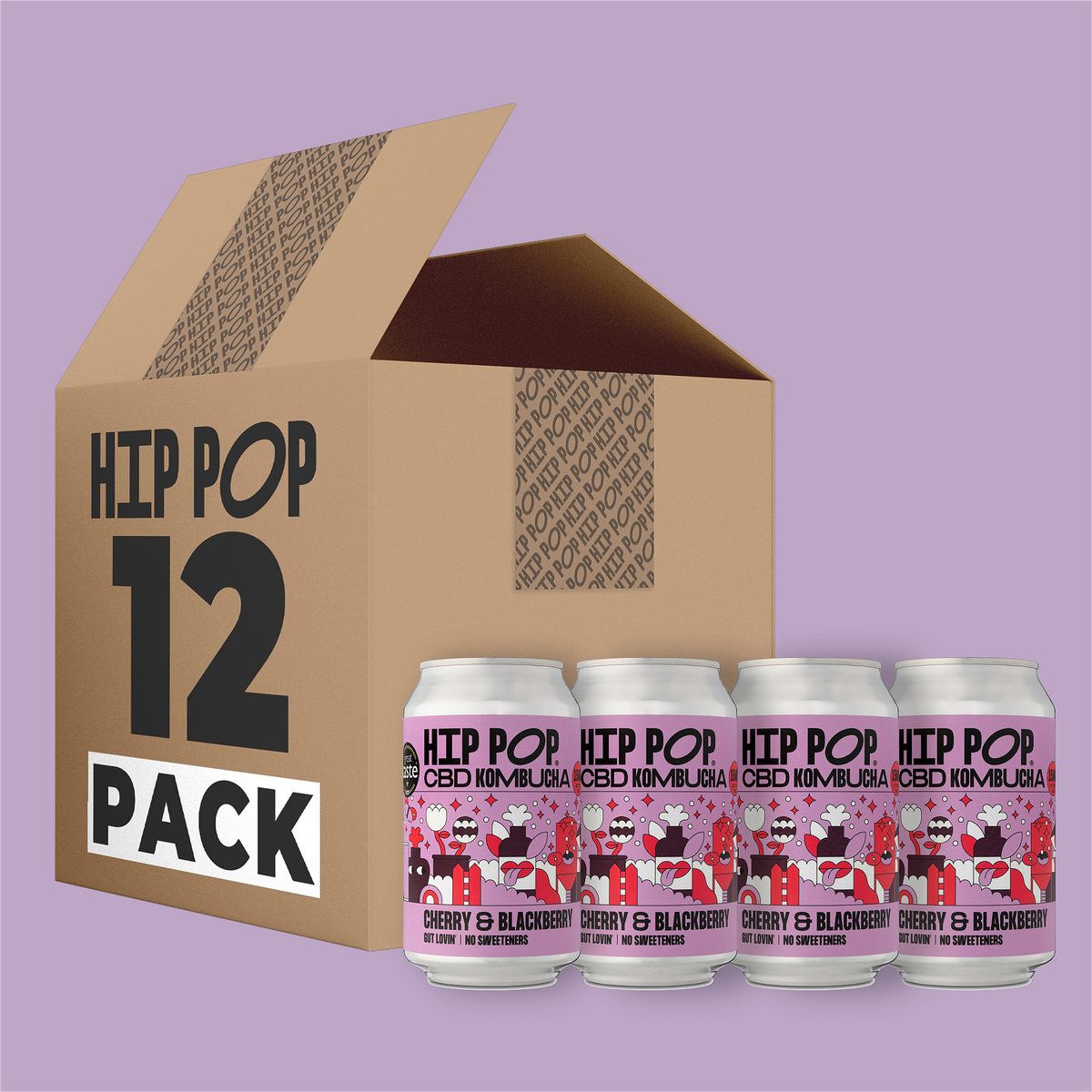 CBD Kombucha - Cherry & Blackberry Flavour - 330ml Cans – Hip Pop