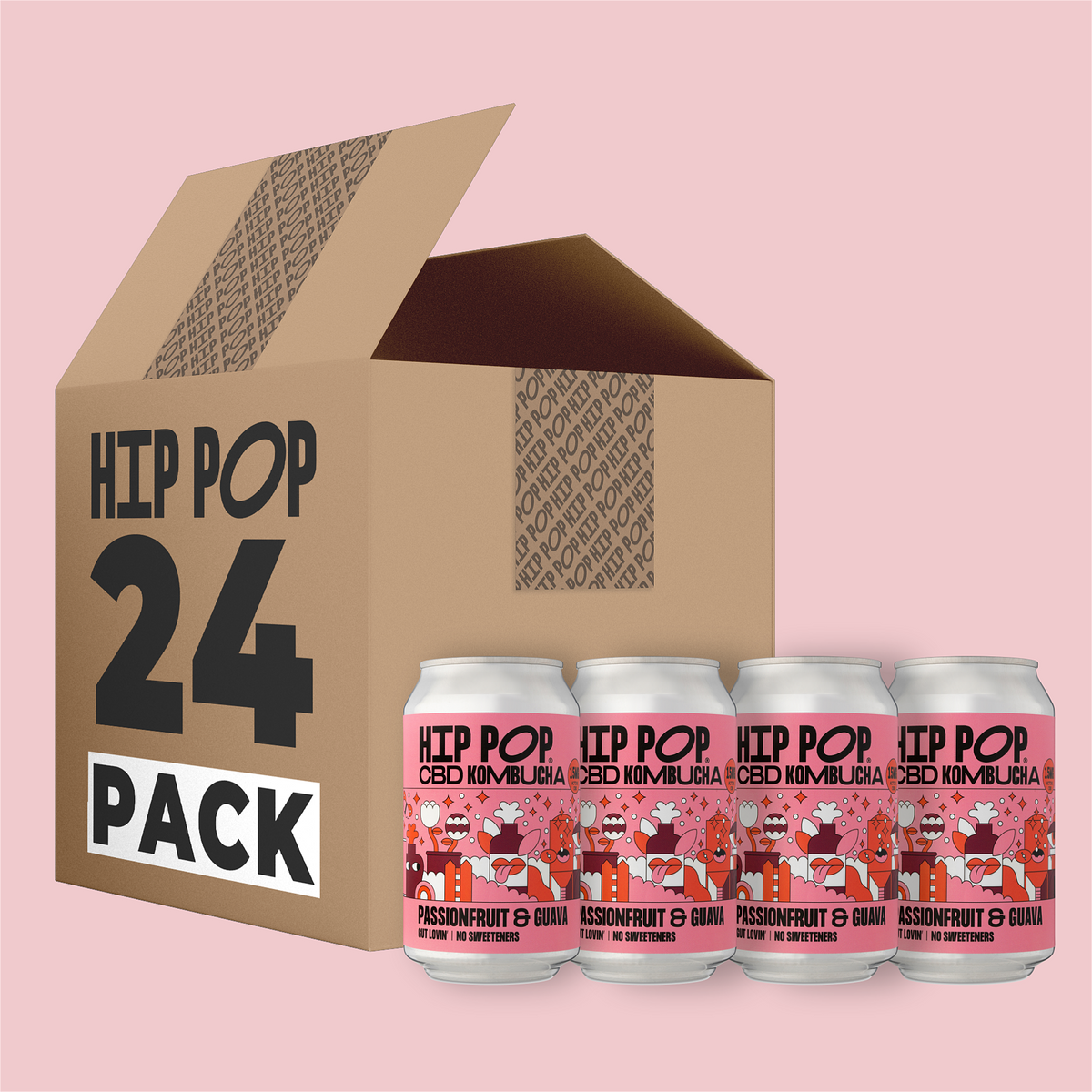 CBD Kombucha - Passionfruit & Guava Flavour - 330ml Cans – Hip Pop